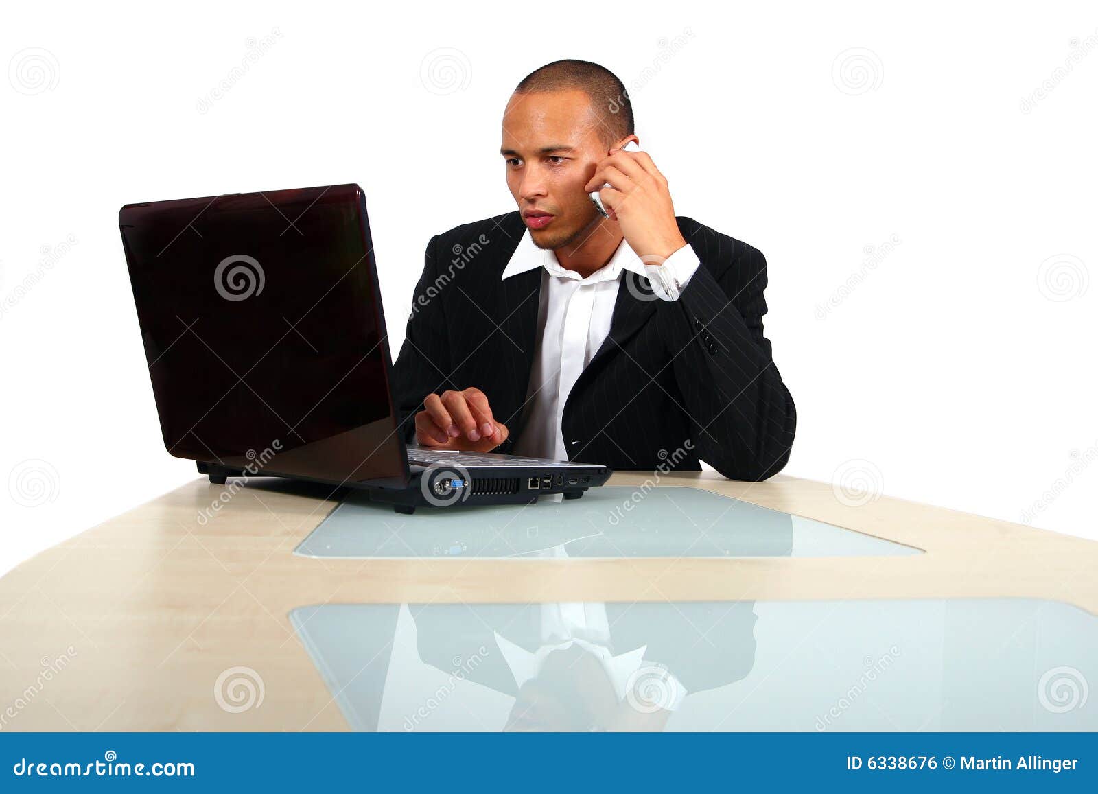 Young Business Man Working in Office Stock Photo - Image of business ...