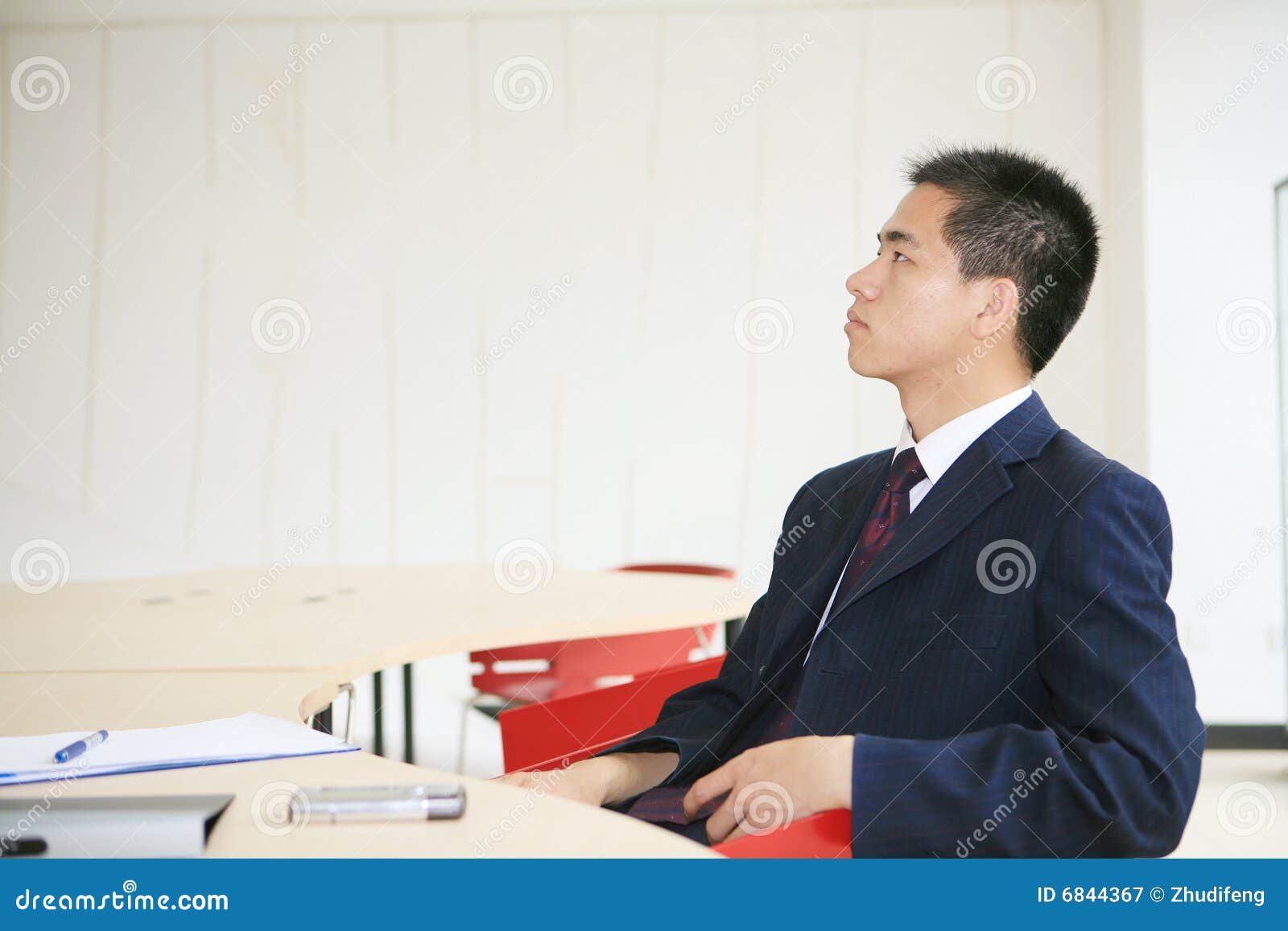 Young Business Man Working in Office Stock Image - Image of cheerful ...