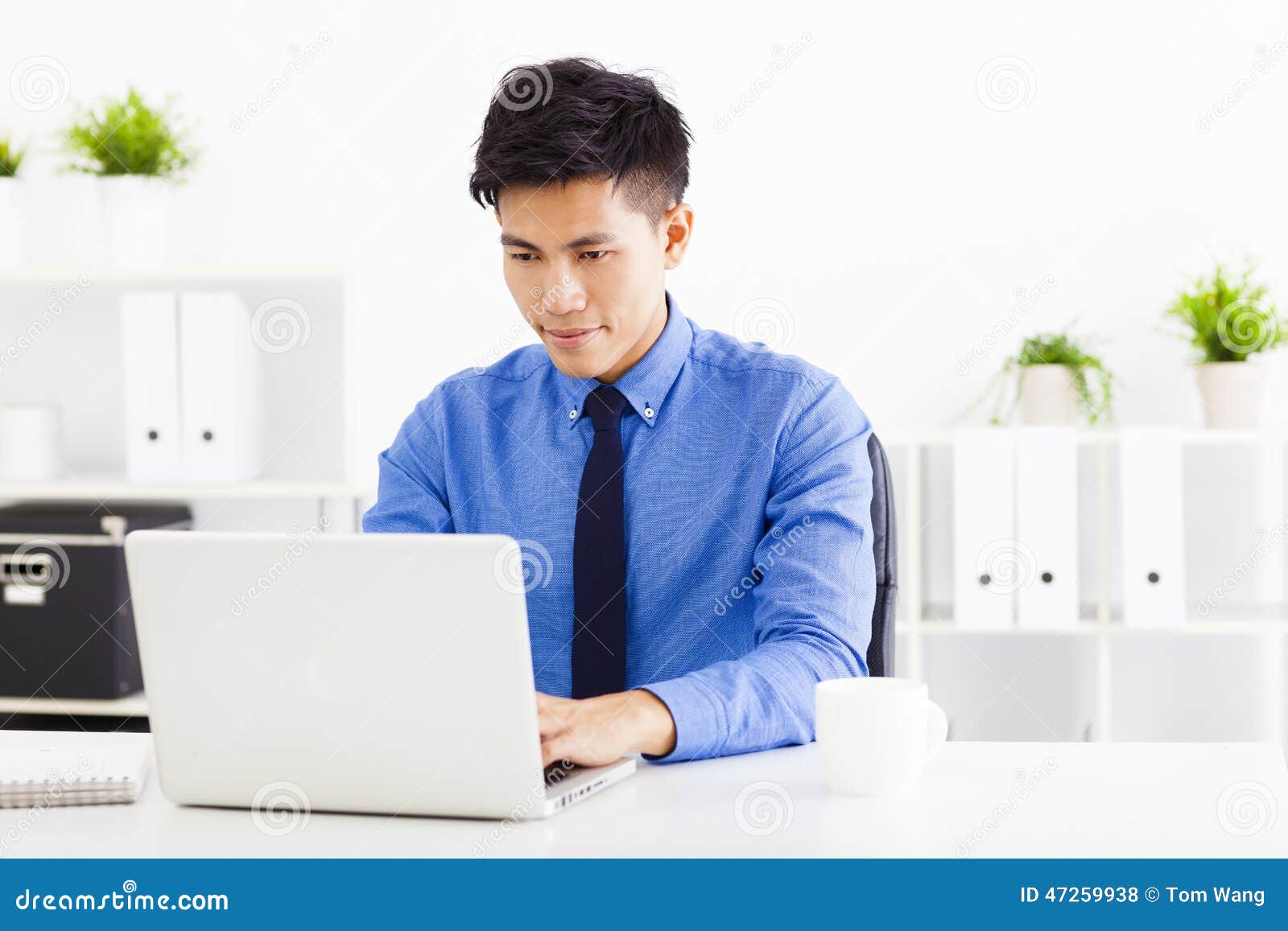 Young Business Man Working in the Office Stock Photo - Image of ...
