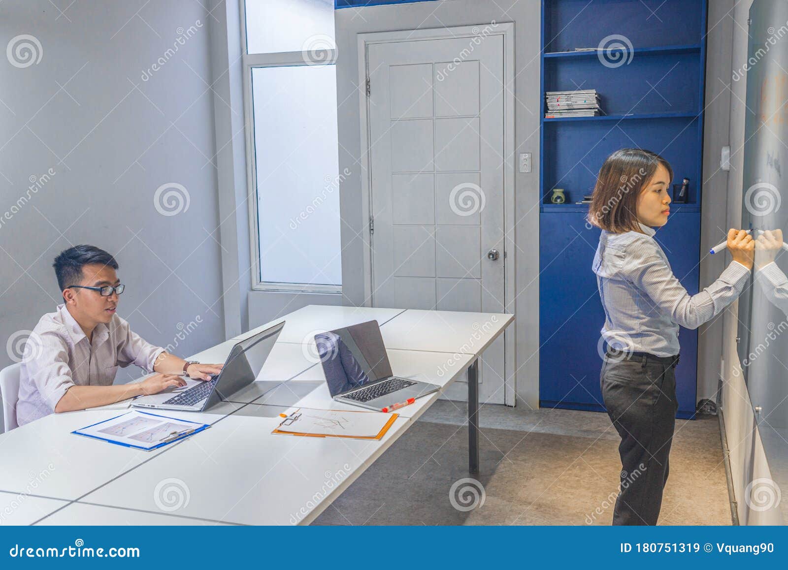 Young Business People Busy of Preparing Documents for Meeting Stock ... Young Business People Busy of Preparing Documents for Meeting Stock ...