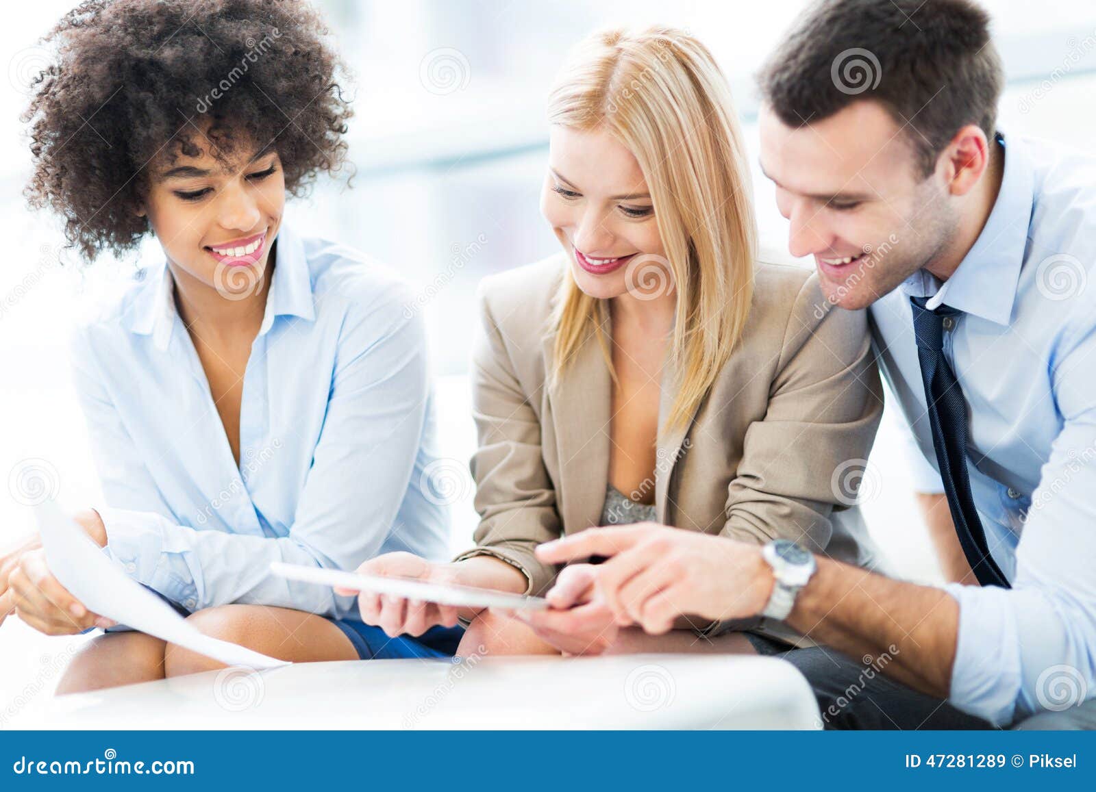 Young Business People Discussing in Office Stock Image - Image of ...