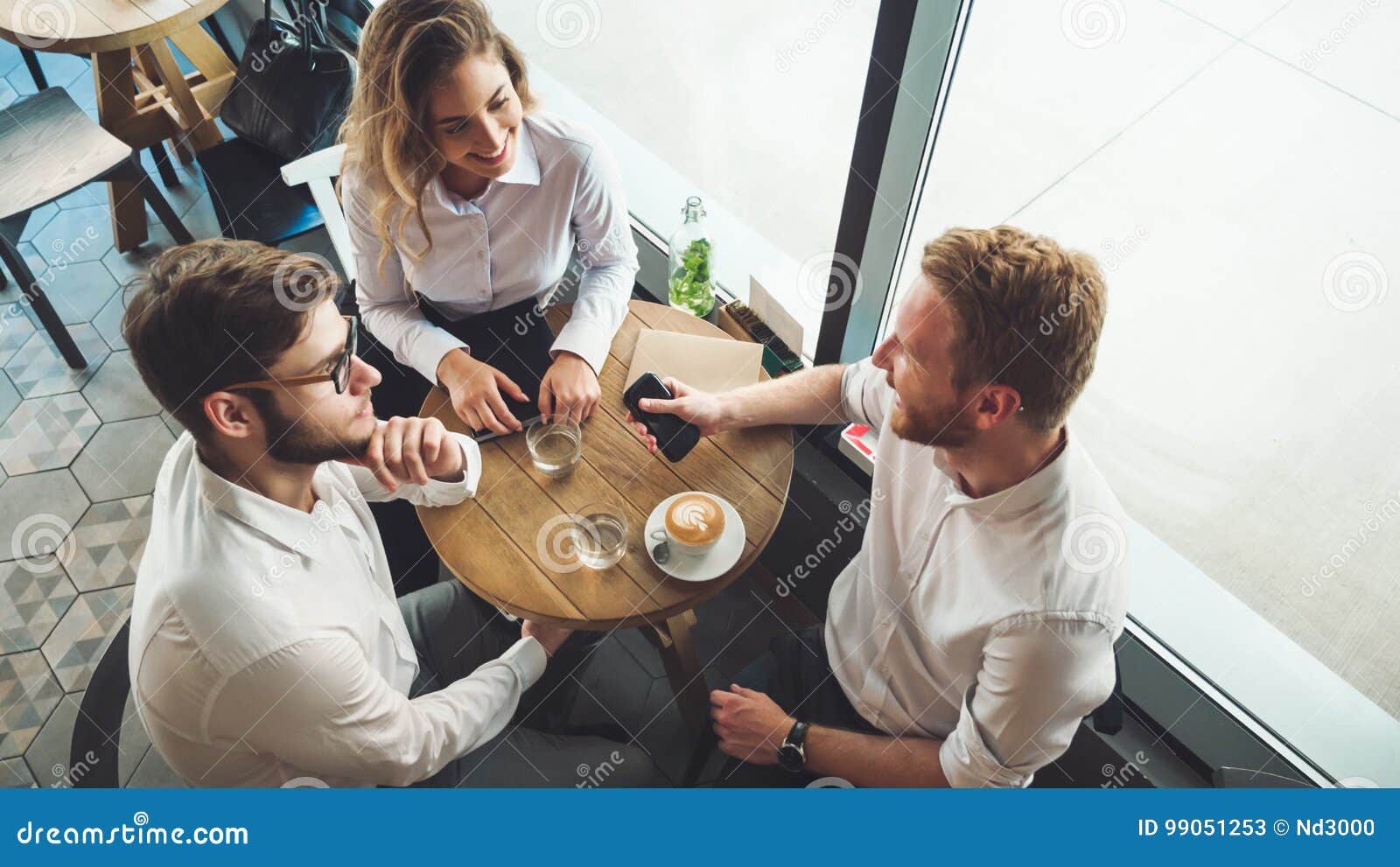 Young Business People Having a Coffee Break Stock Image - Image of ...