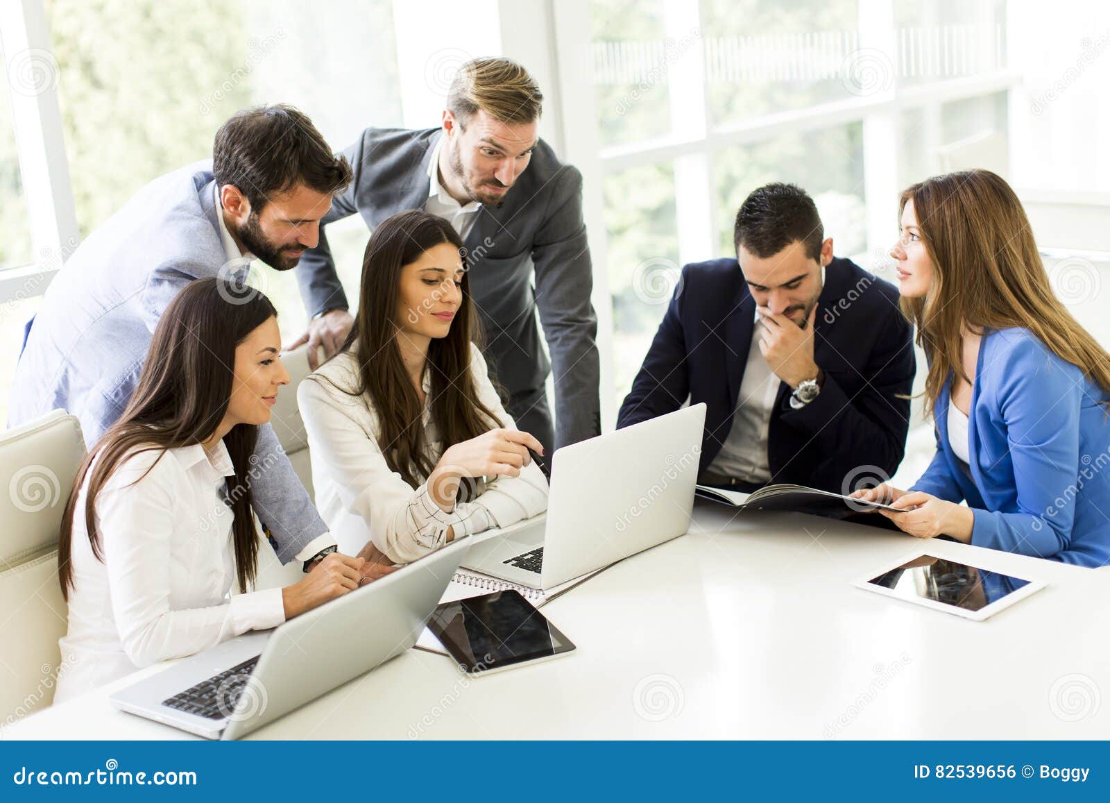 Young Business People Keeping Team Building in a Modern Office Stock ...