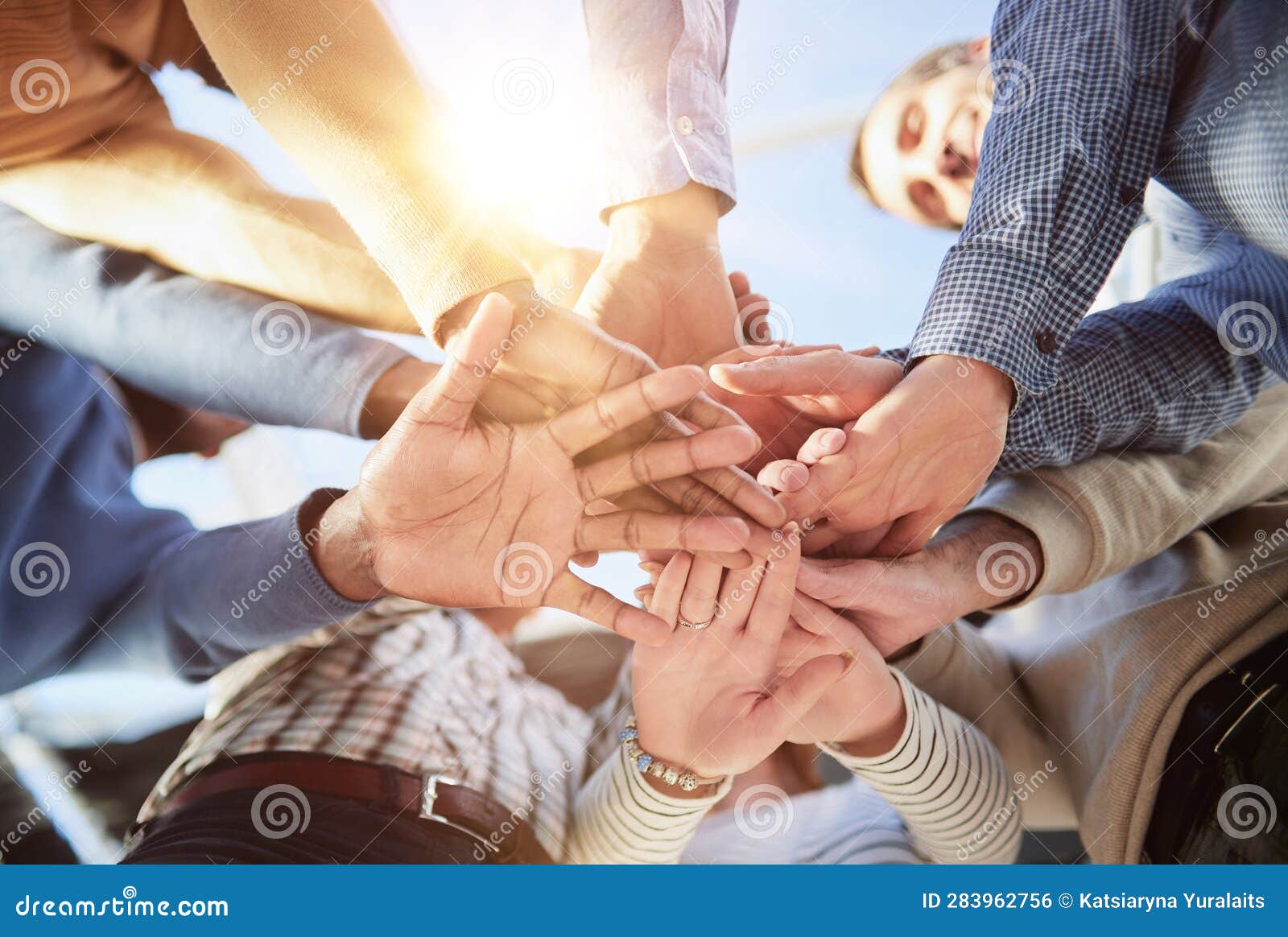 Young Business People Putting Their Hands Together. Stack of Hands ...