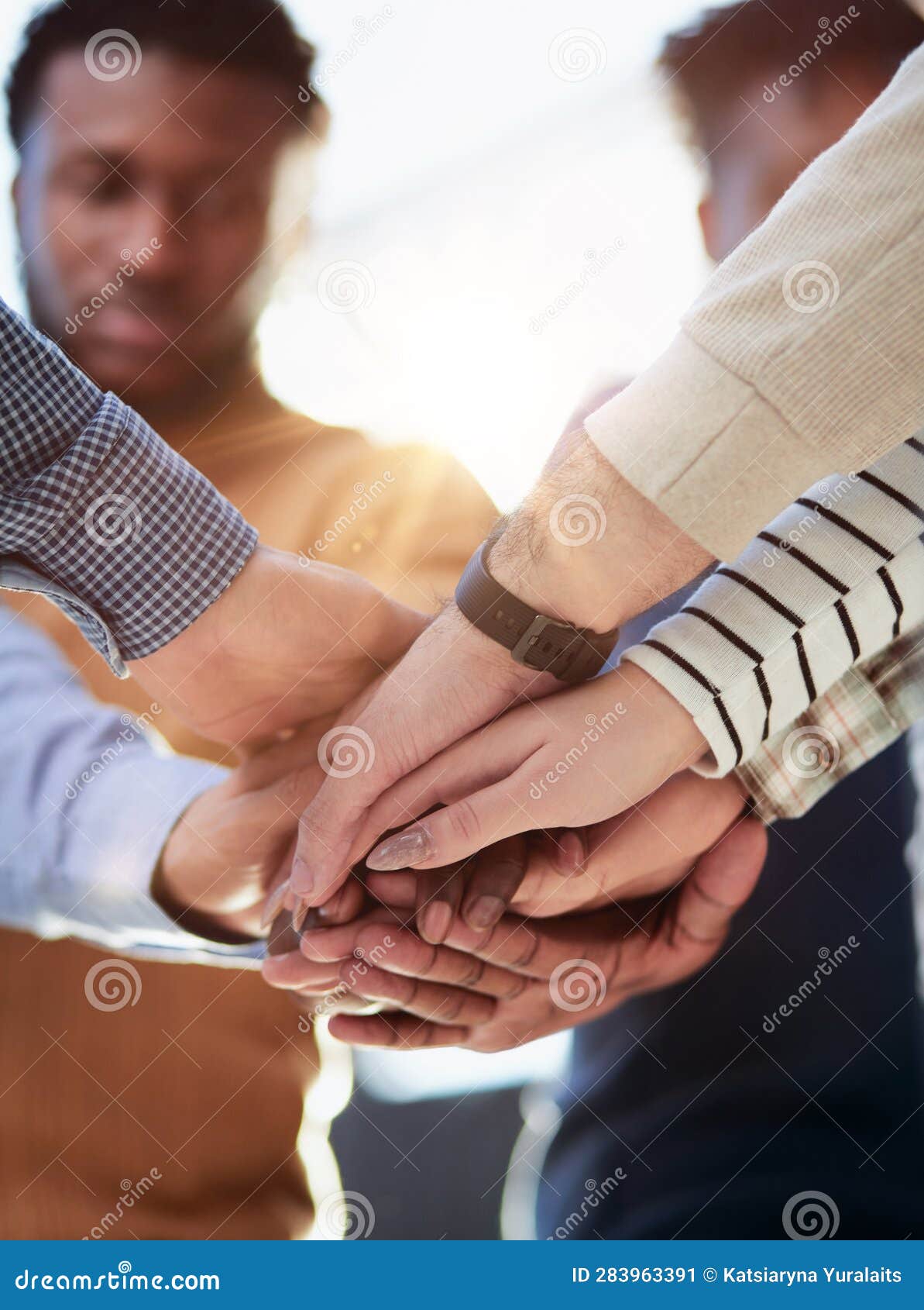 Young Business People Putting Their Hands Together. Stack of Hands ...