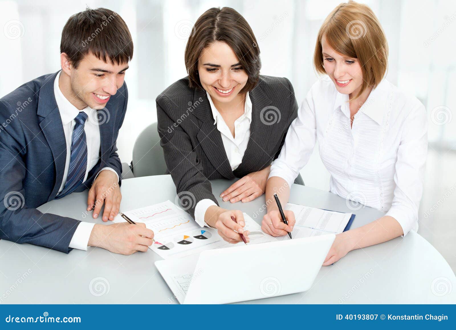 Young Business People. Teamwork. Stock Image - Image of planning, male ...