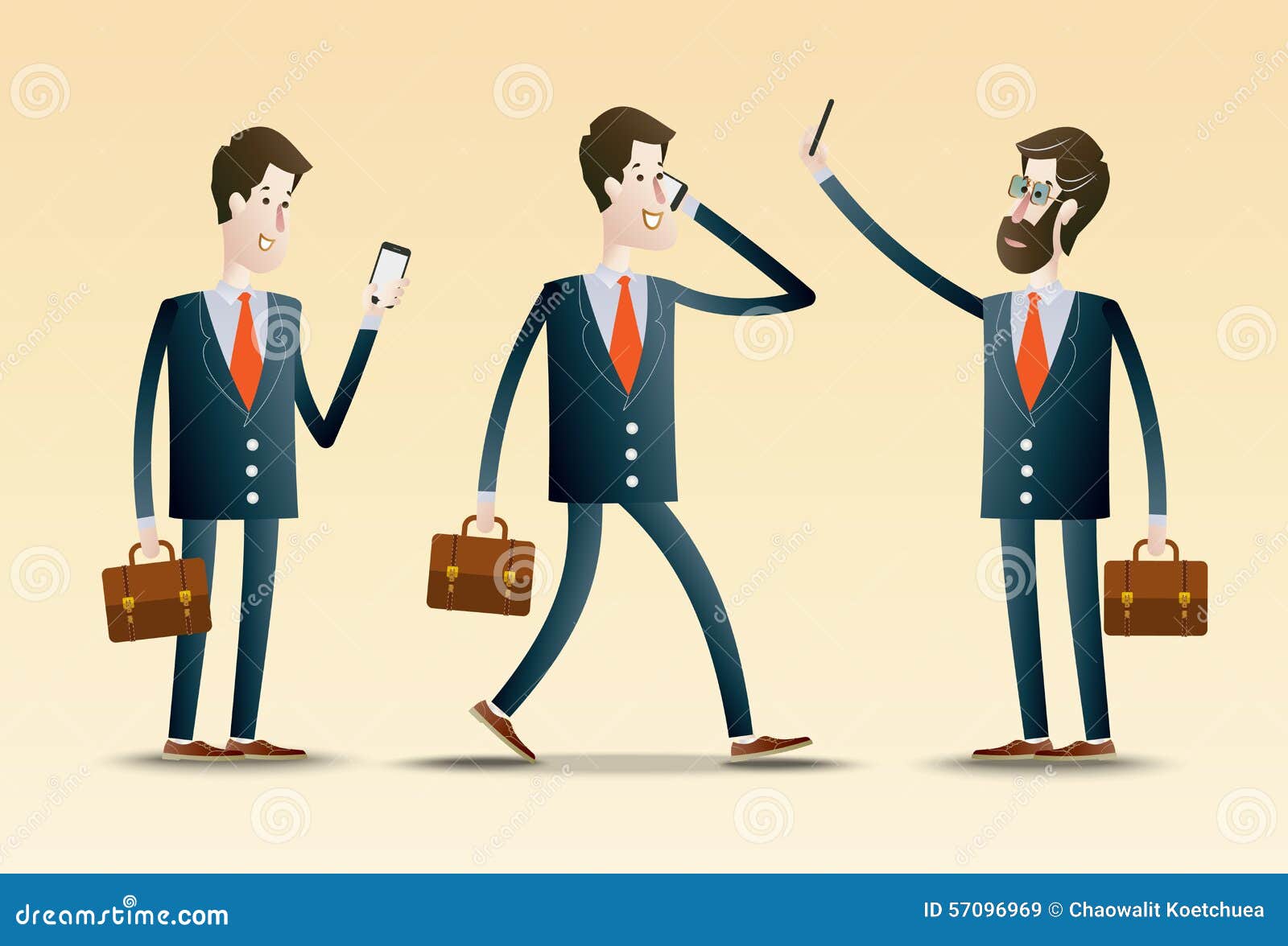 Young Business People Using Smartphone Stock Vector - Illustration of ...