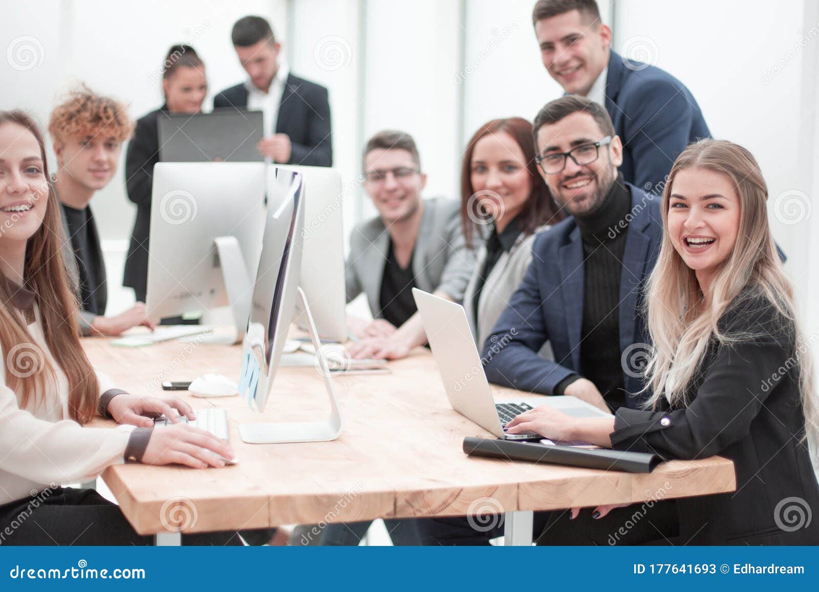 Young Business People Work in a Modern Office Stock Image - Image of ...