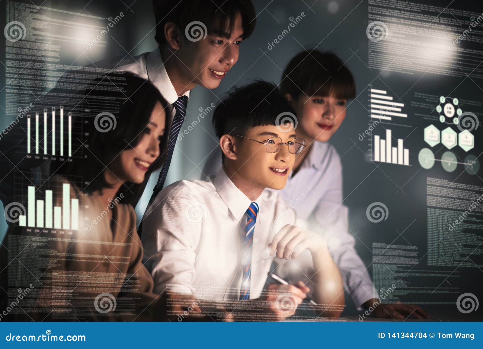 Young Business People Working and Communicating at the Office Stock ...