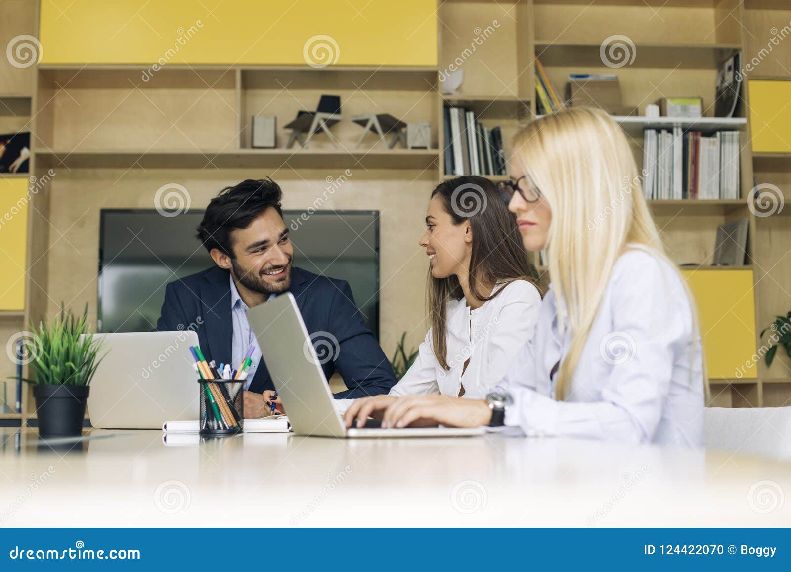 Young Business People Working in Modern Office Stock Photo - Image of ...