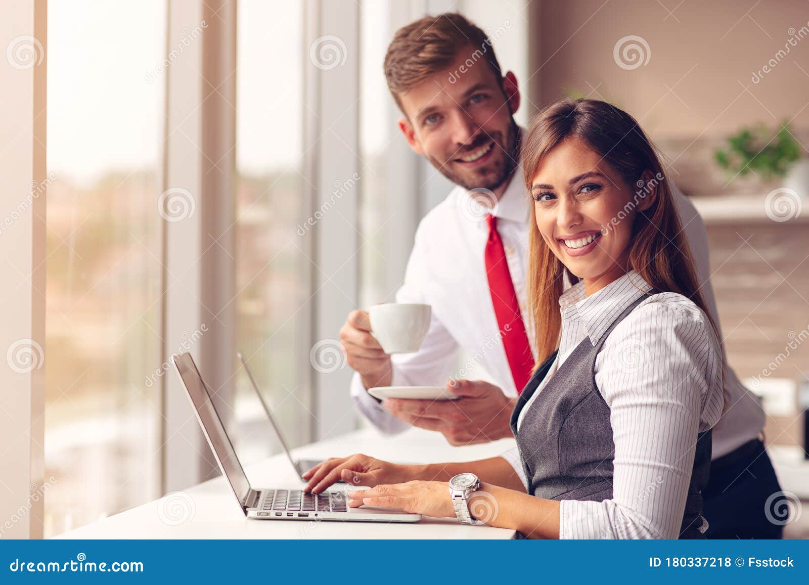 Young Business People Working Together on Computer Stock Photo - Image ...