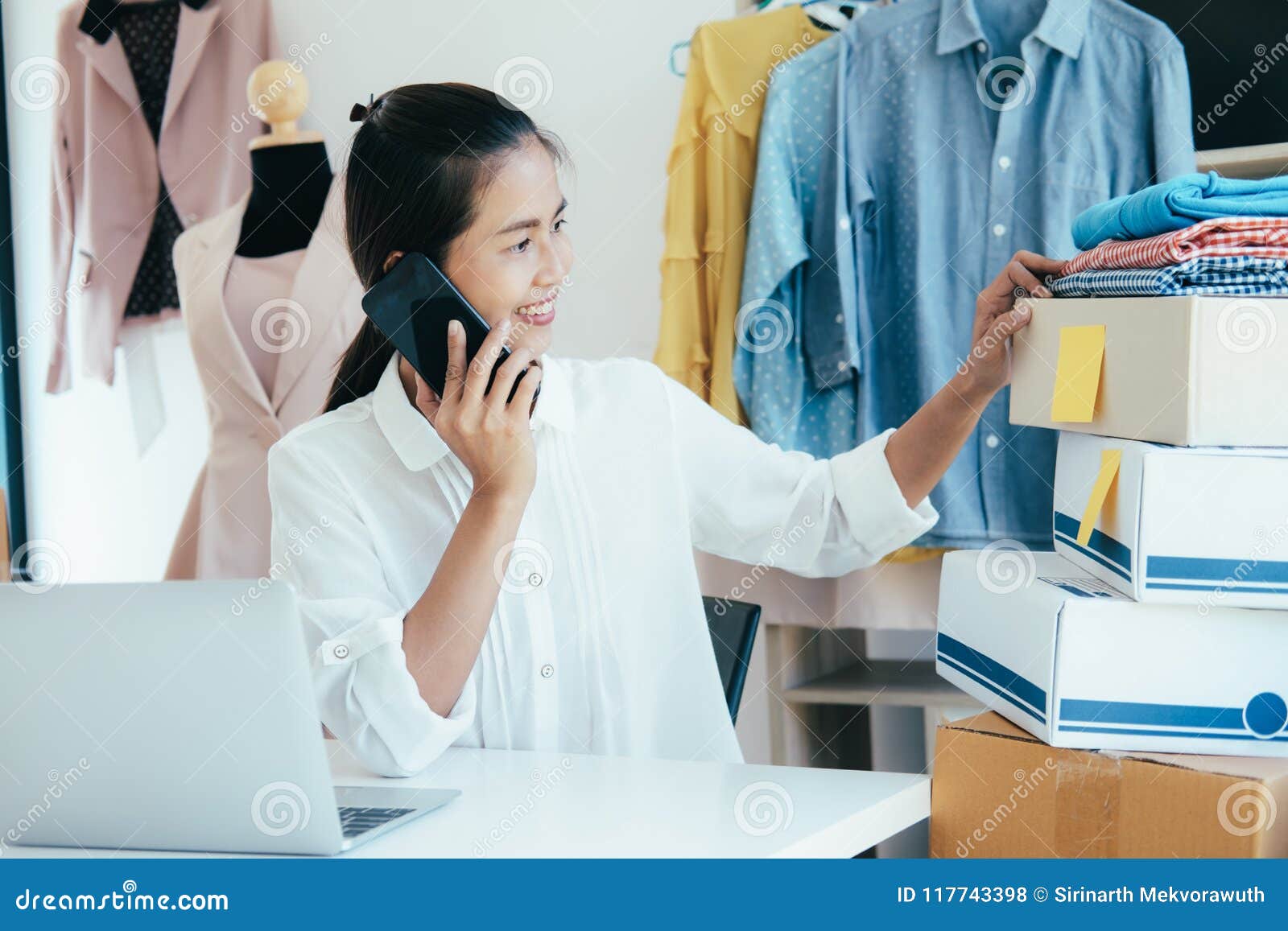 Online Seller Owner.Online Shopping. Stock Photo - Image of customer ...