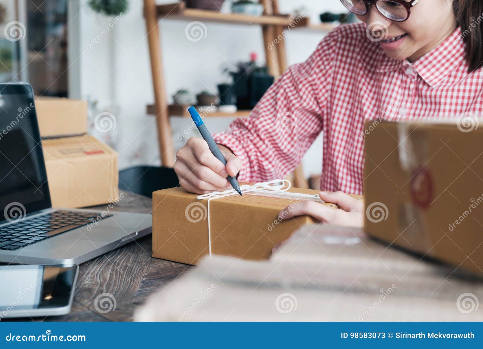 Online Seller Owner.Online Shopping. Stock Image - Image of internet ...