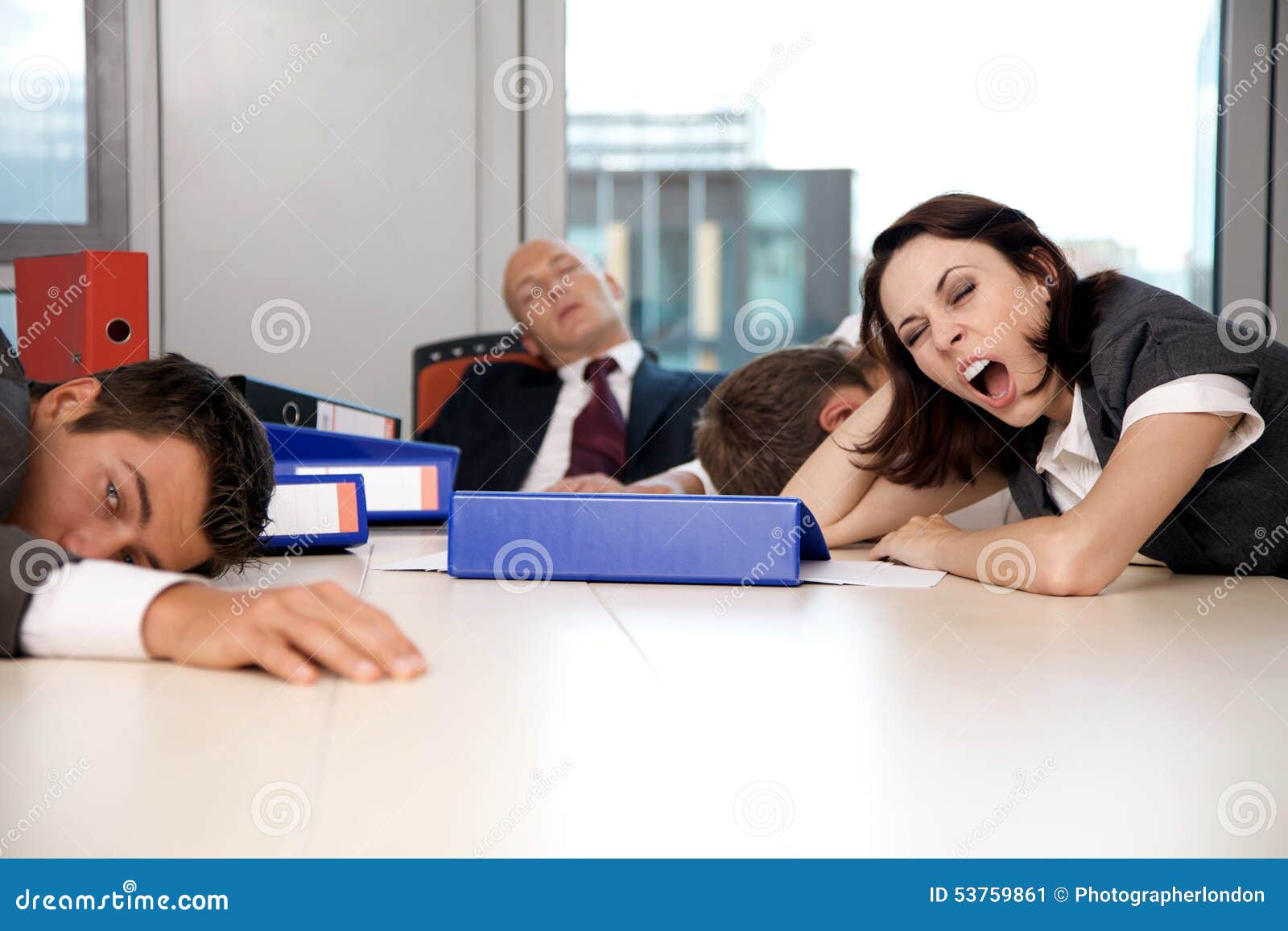 Young Business Team Exchausted and Over Worked Stock Image - Image of ...