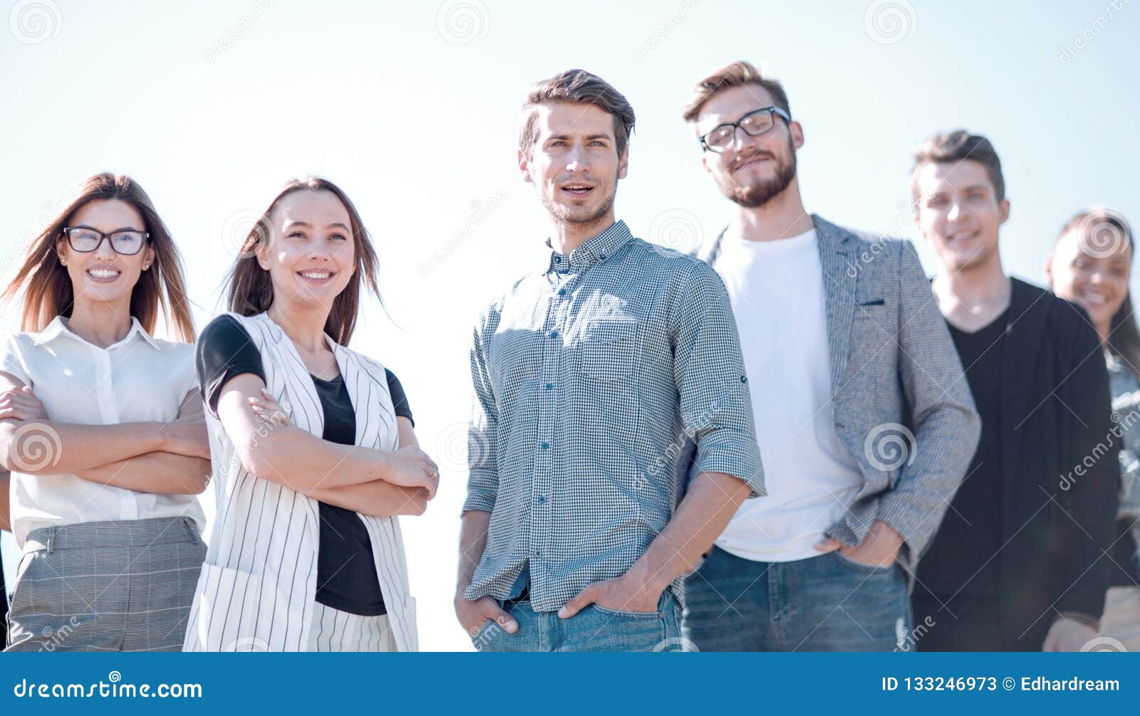 Young Business Team, Looks Forward Confidently Stock Image - Image of ...