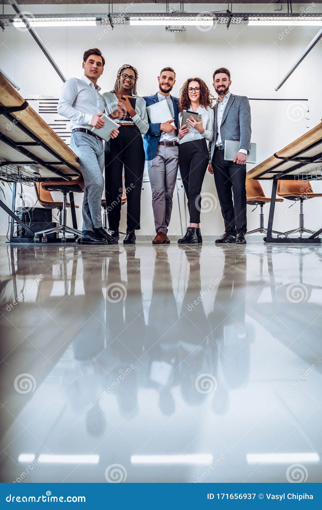 Young Business Team at the Office. Concept of Unity, Partnership and ...