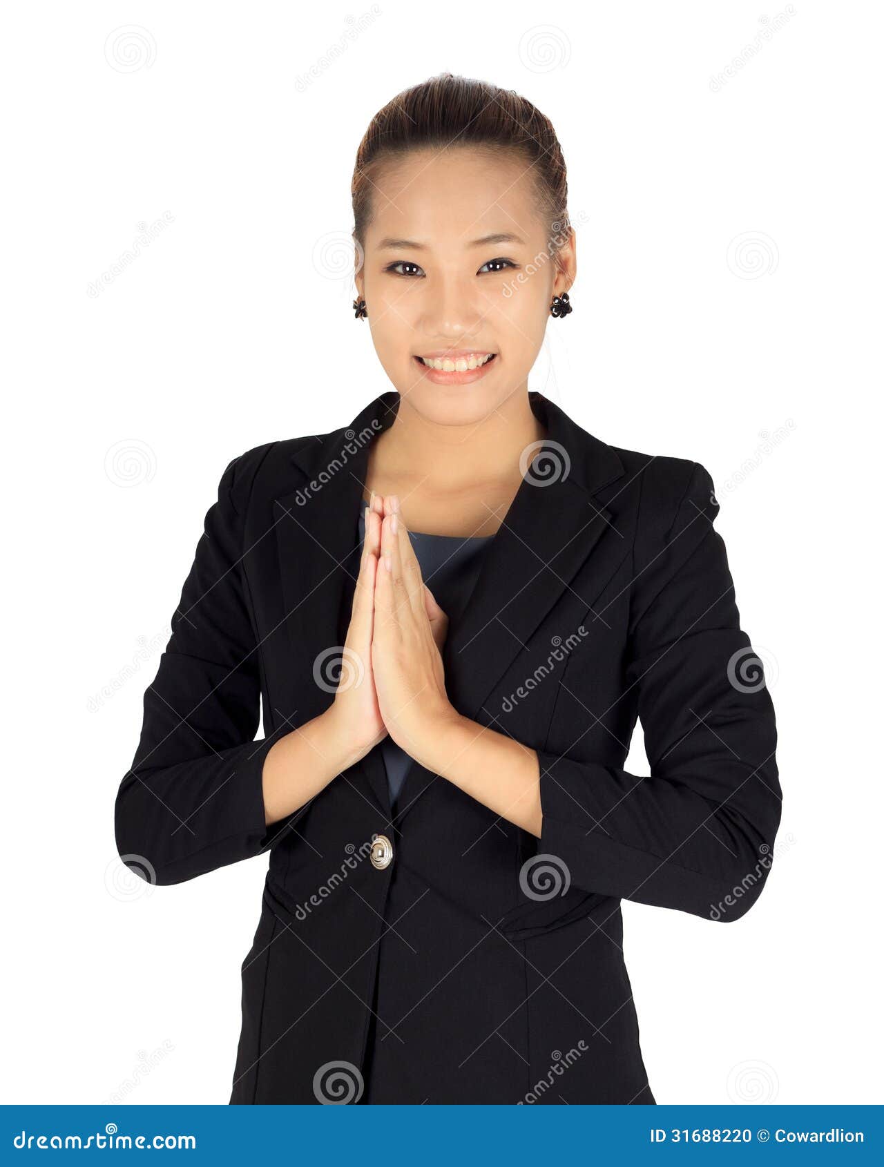 Young Business with Thai Paying Respect Posture Stock Photo - Image of ...