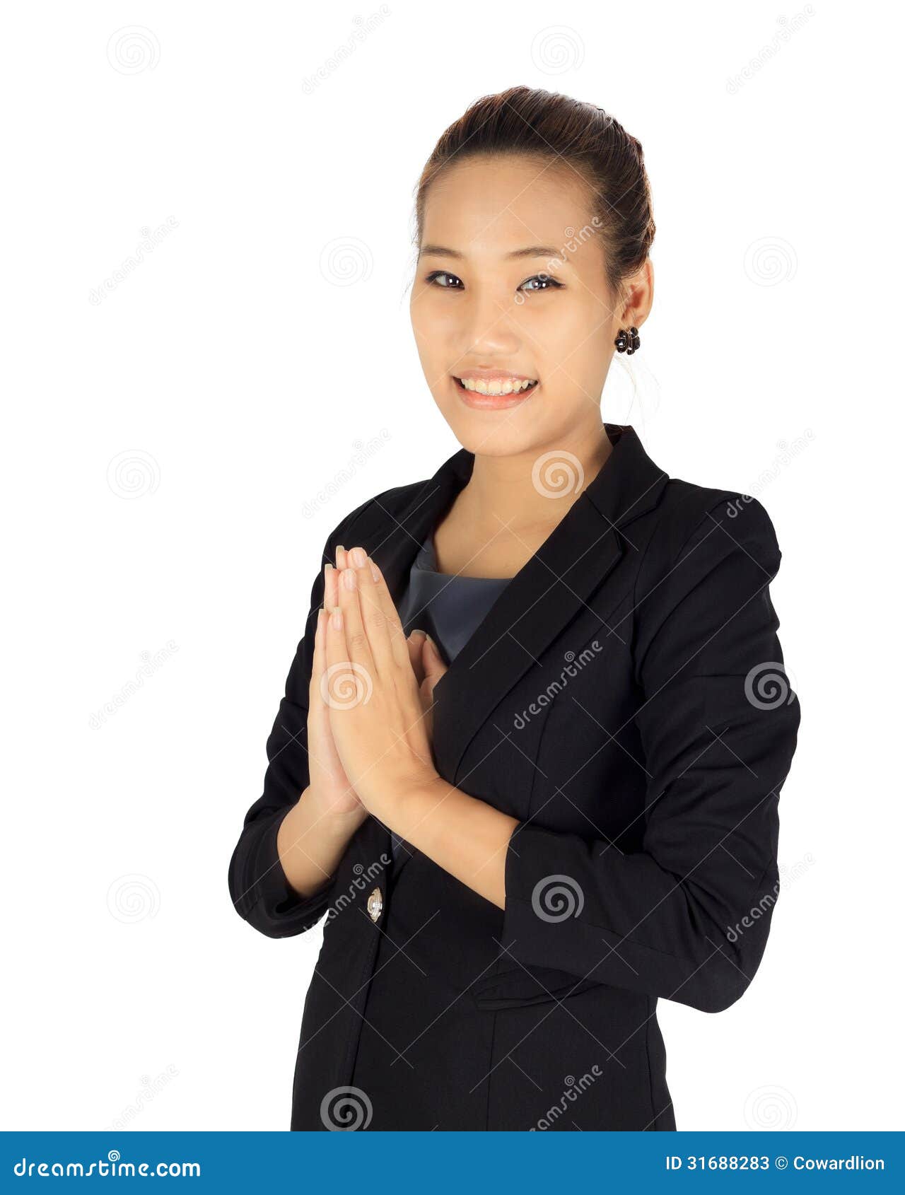 Young Business with Thai Paying Respect Posture Stock Image - Image of ...