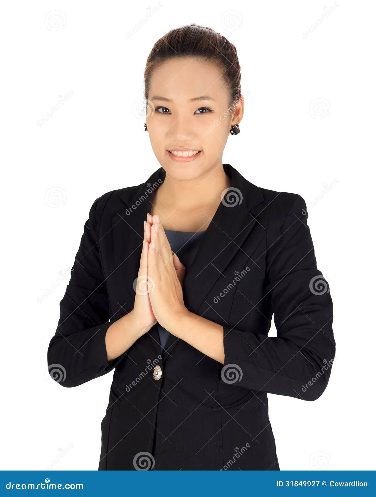 Young Business with Thai Paying Respect Posture Stock Image - Image of ...