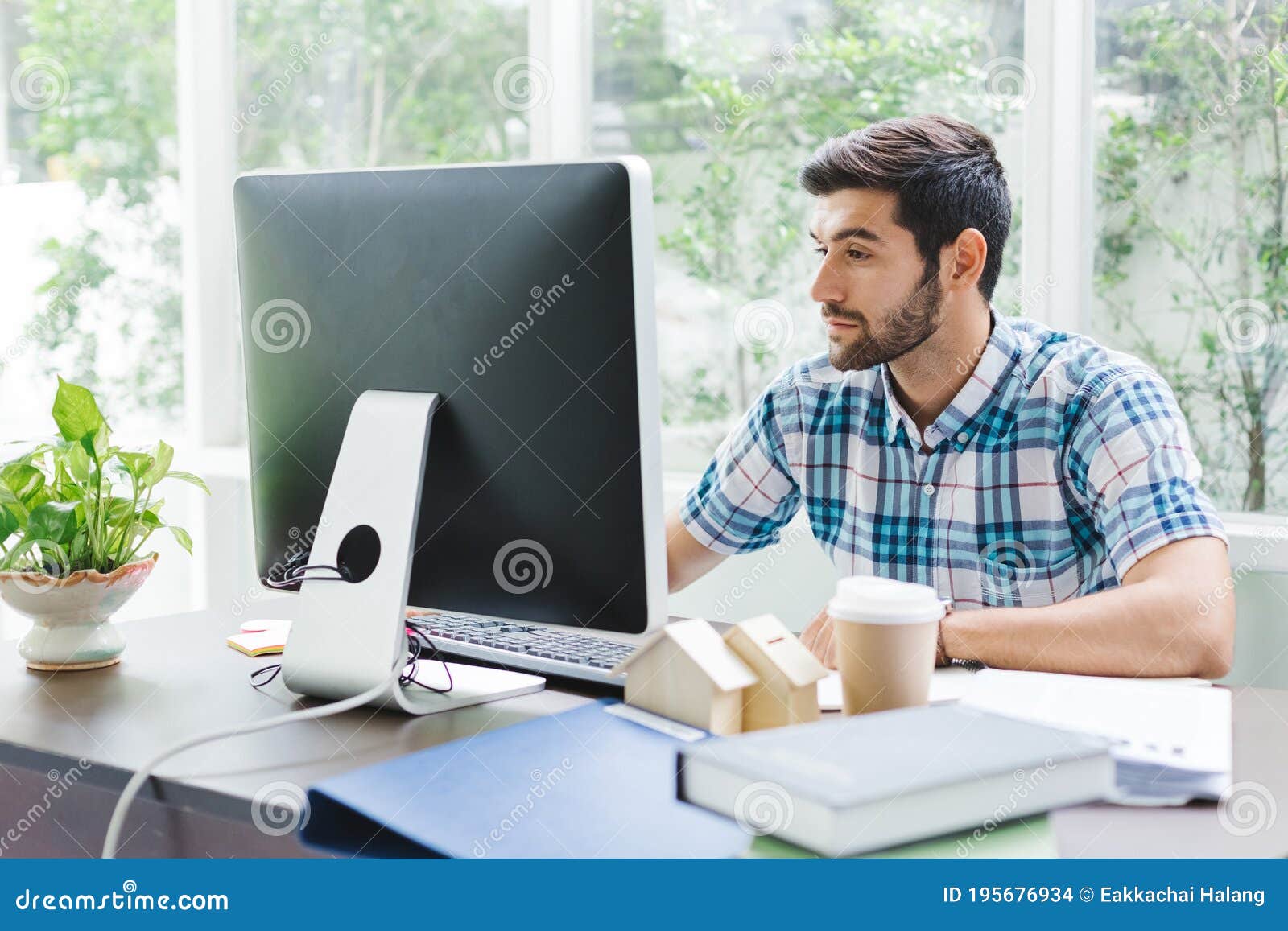 Young Business Using Computer Working. Stock Photo - Image of business ...