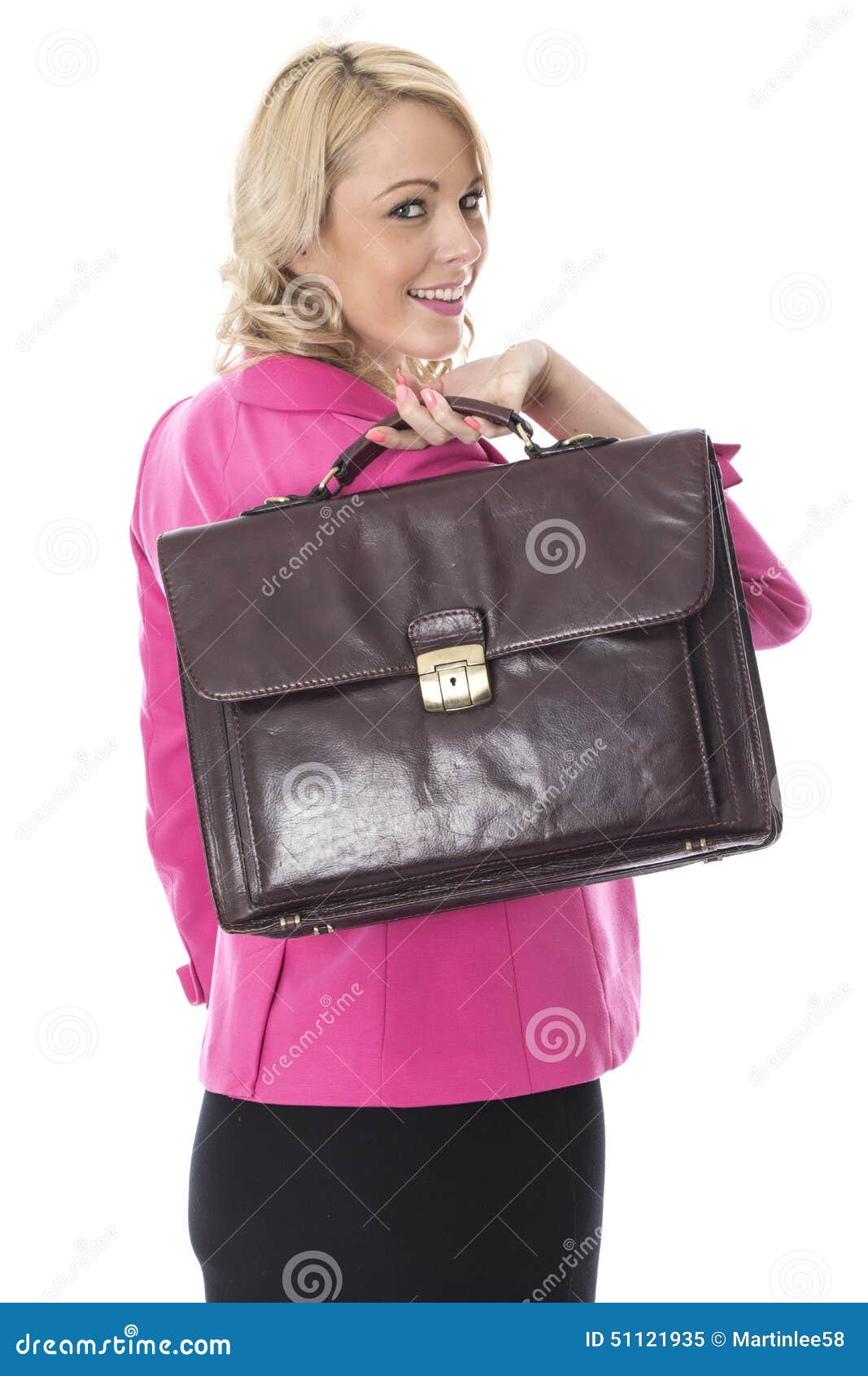 Young Business Woman with a Briefcase Stock Image - Image of holding ...