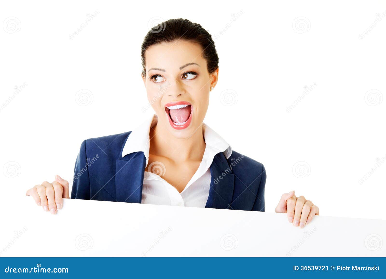 Young Business Woman with Copy Space. Stock Image - Image of people ...