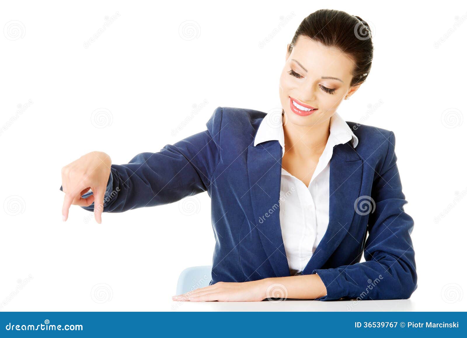 Young Business Woman with Copy Space. Stock Image - Image of placard ...
