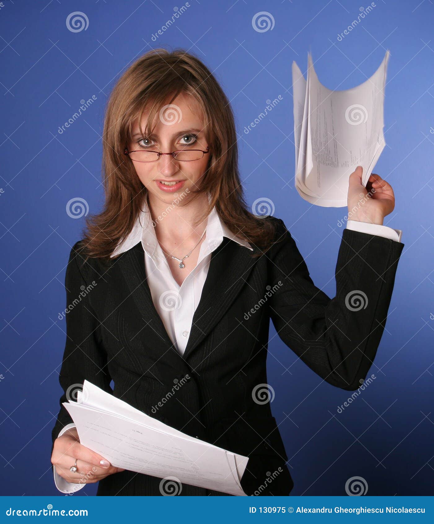 Young Business Woman with a File in Her Hands Stock Image - Image of ...