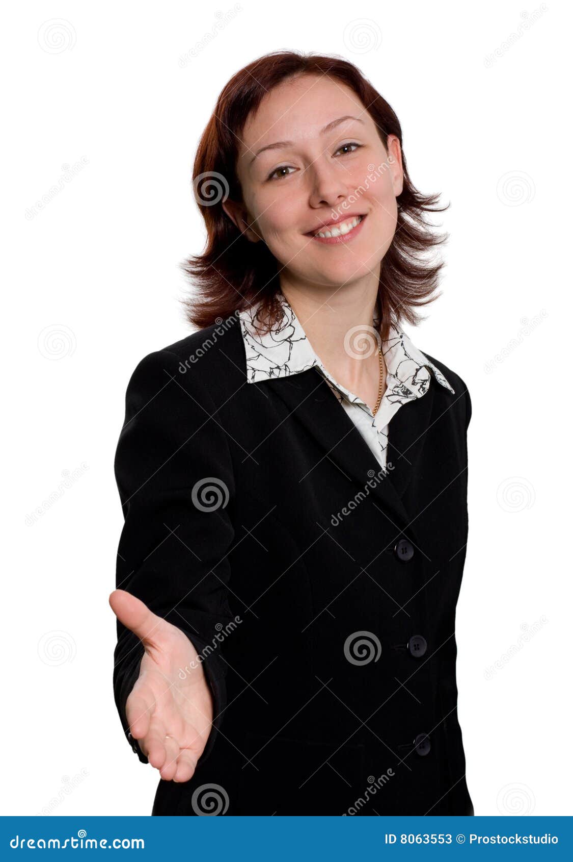 Young Business Woman Greeting Stock Image - Image of greeting, smiling ...