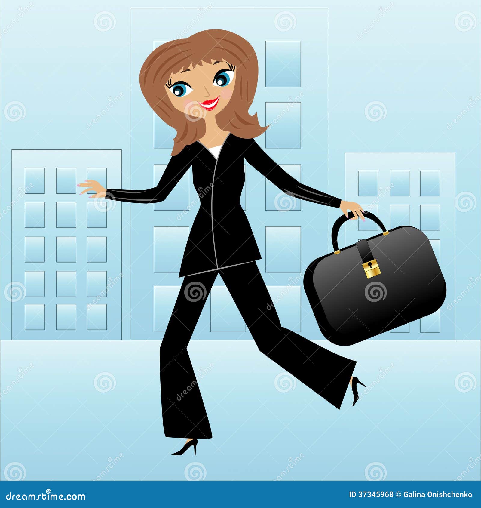 Young Business Woman Hurry on Work Stock Vector - Illustration of ...