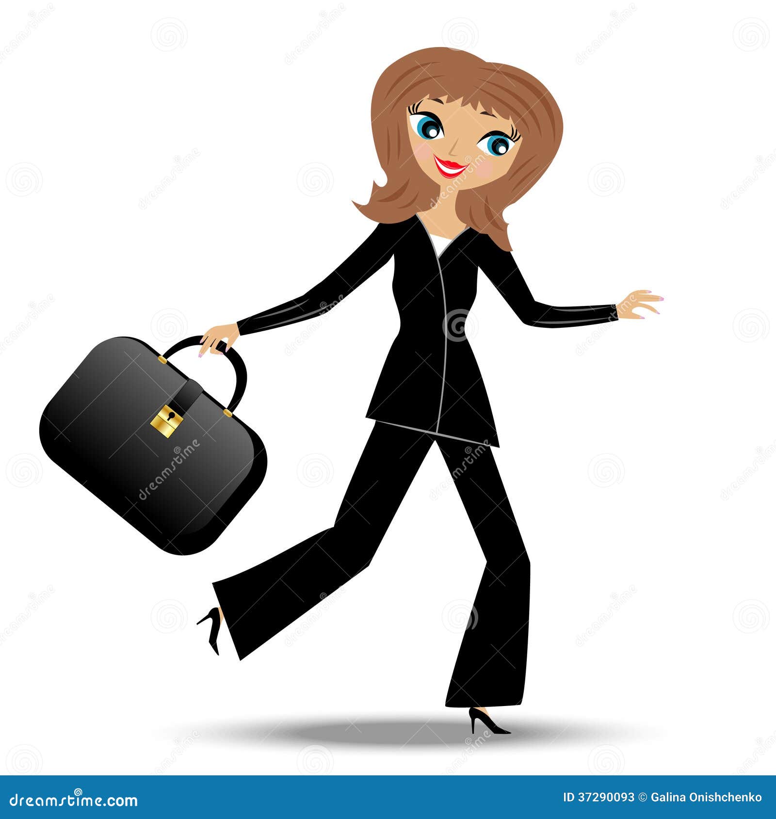 Young Business Woman Hurry on Work Stock Illustration - Illustration of ...