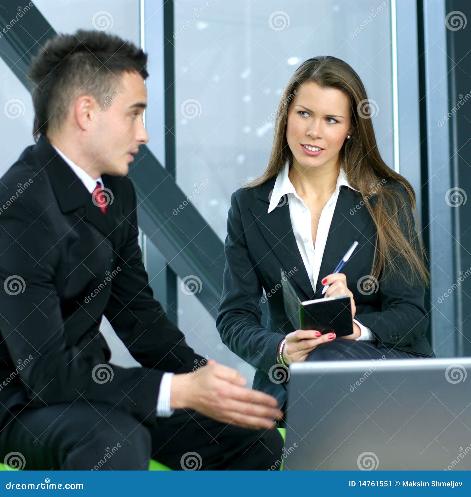 A Young Business Woman Interviews a Man Stock Image - Image of manager ...
