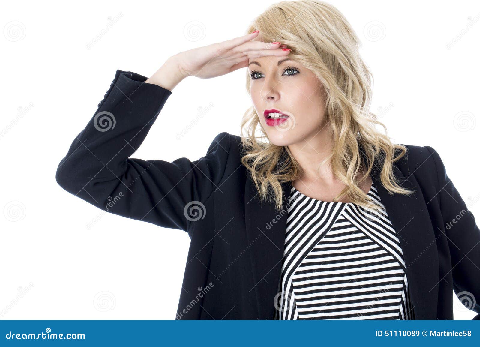 Young Business Woman Looking into the Distance Stock Image - Image of ...