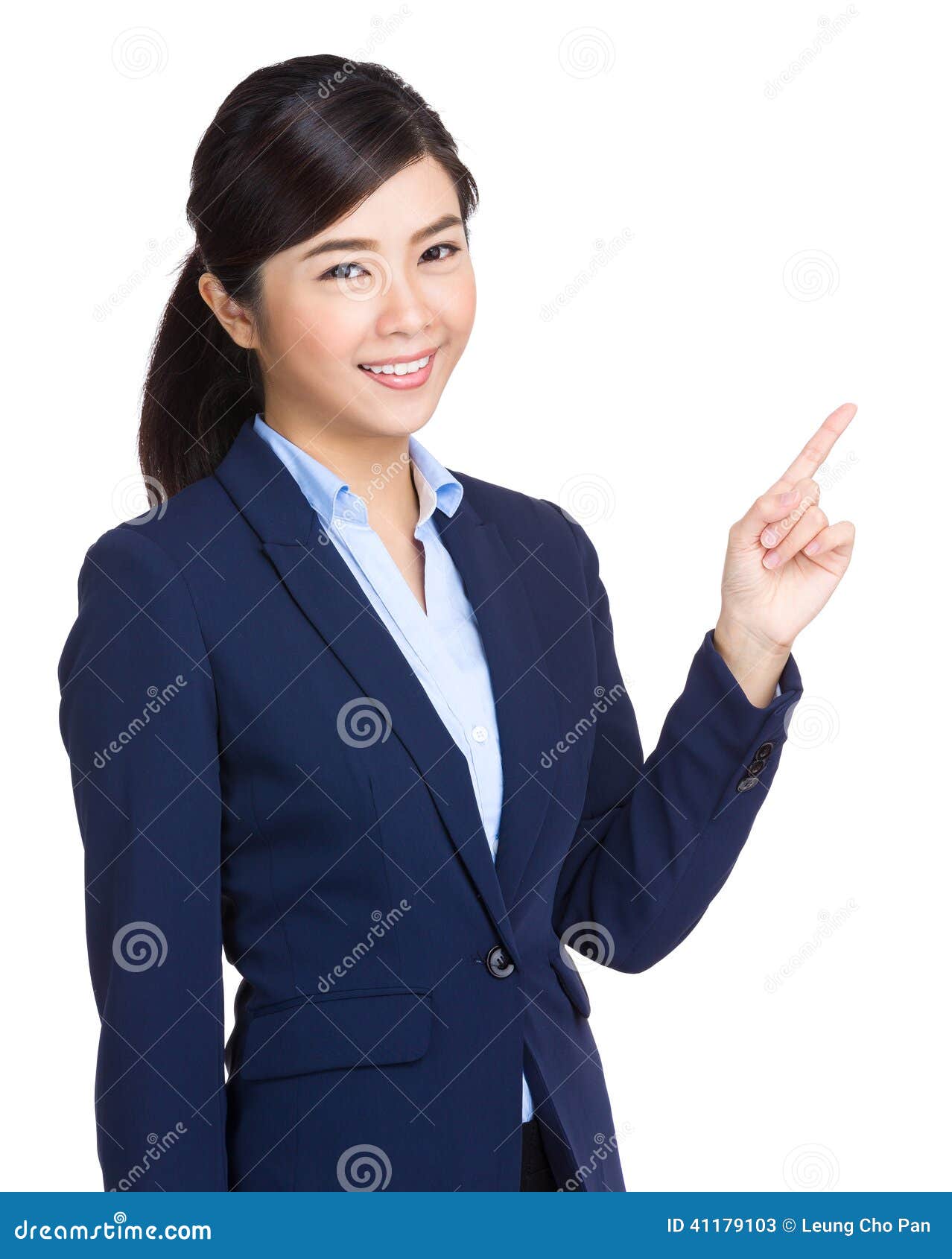 Young Business Woman Pointing Stock Image - Image of manager, looking ...