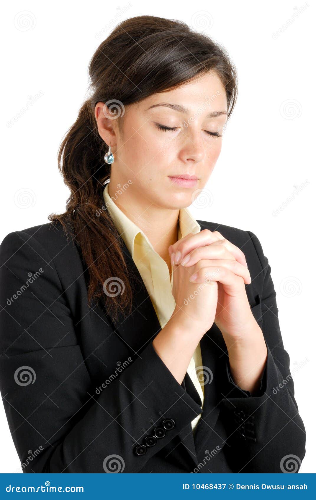 Business Man Praying Using Prayer Gesture Eyes Ope Royalty-Free Stock ...