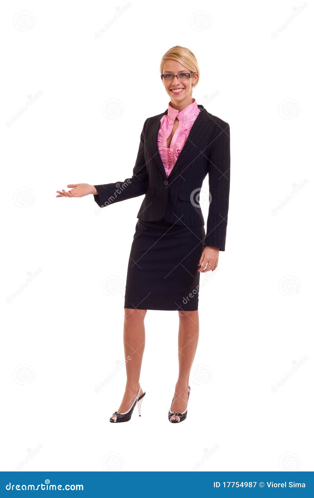 Young Business Woman Presenting Stock Image - Image of female, beauty ...
