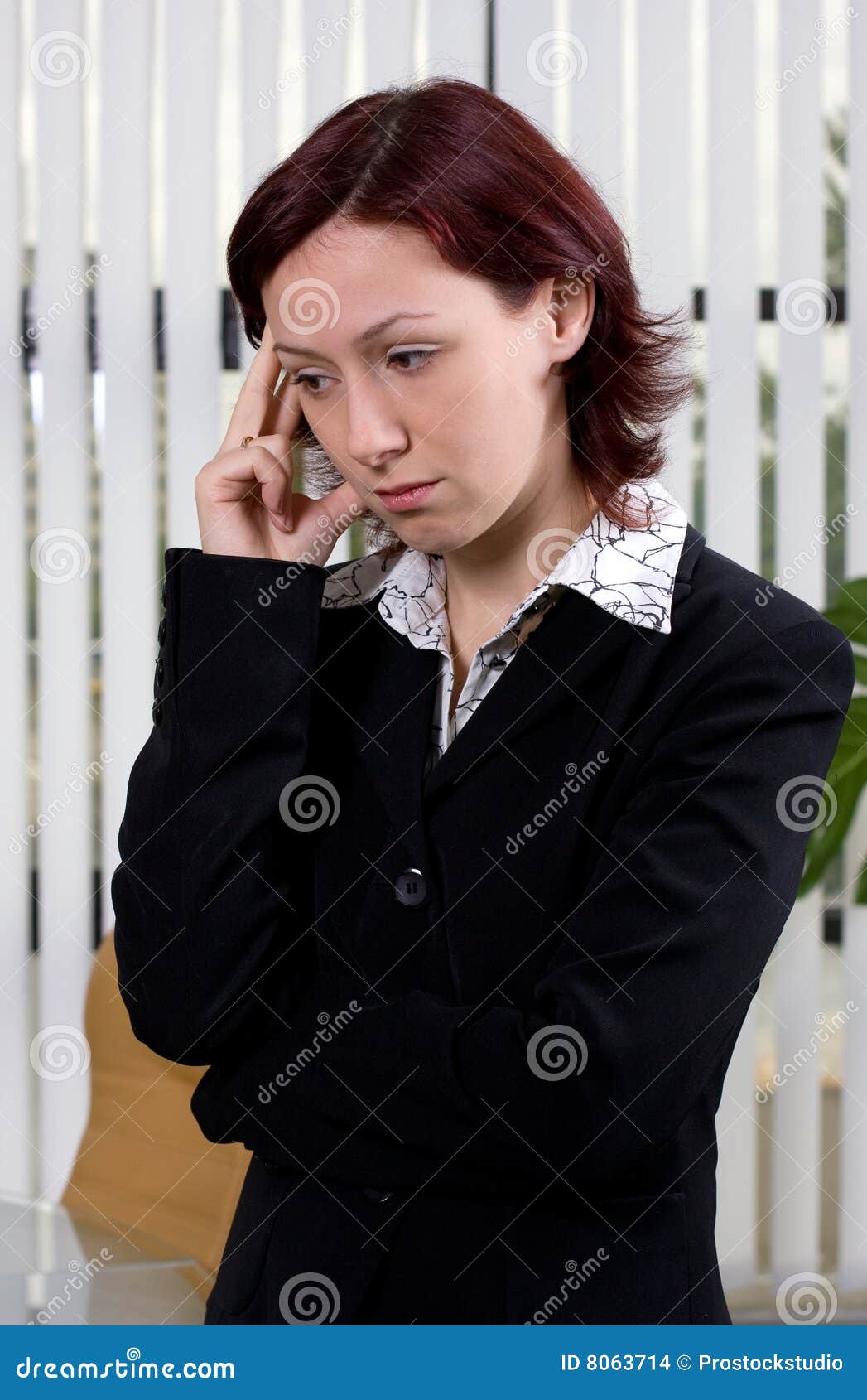 Young Business Woman - Problem Stock Photo - Image of think ...