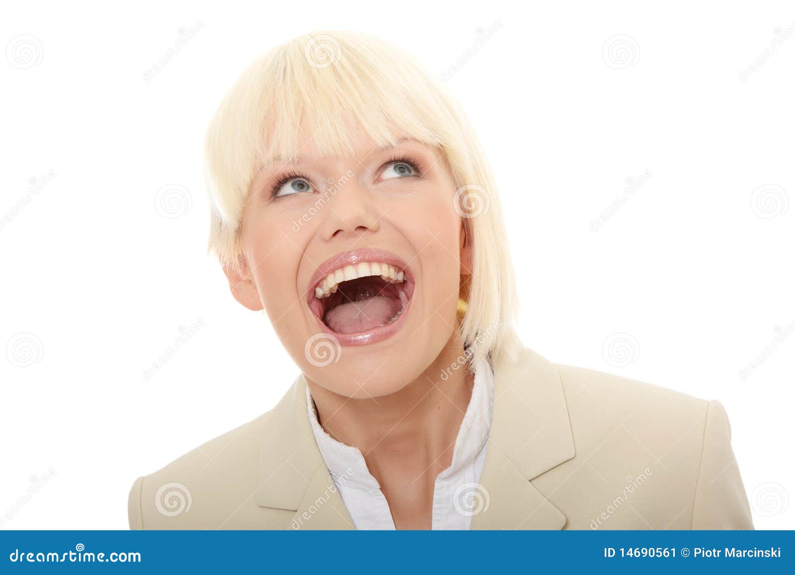 Young Business Woman Shouting Stock Image - Image of positive ...