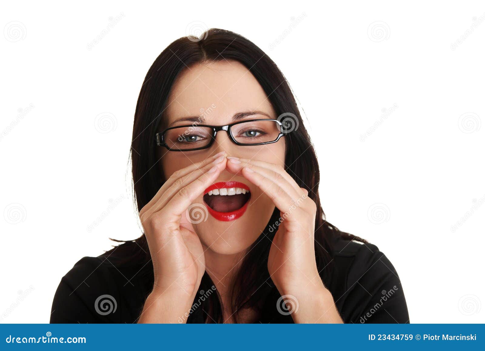 Young Business Woman Shouting Stock Image - Image of beautiful, beauty ...