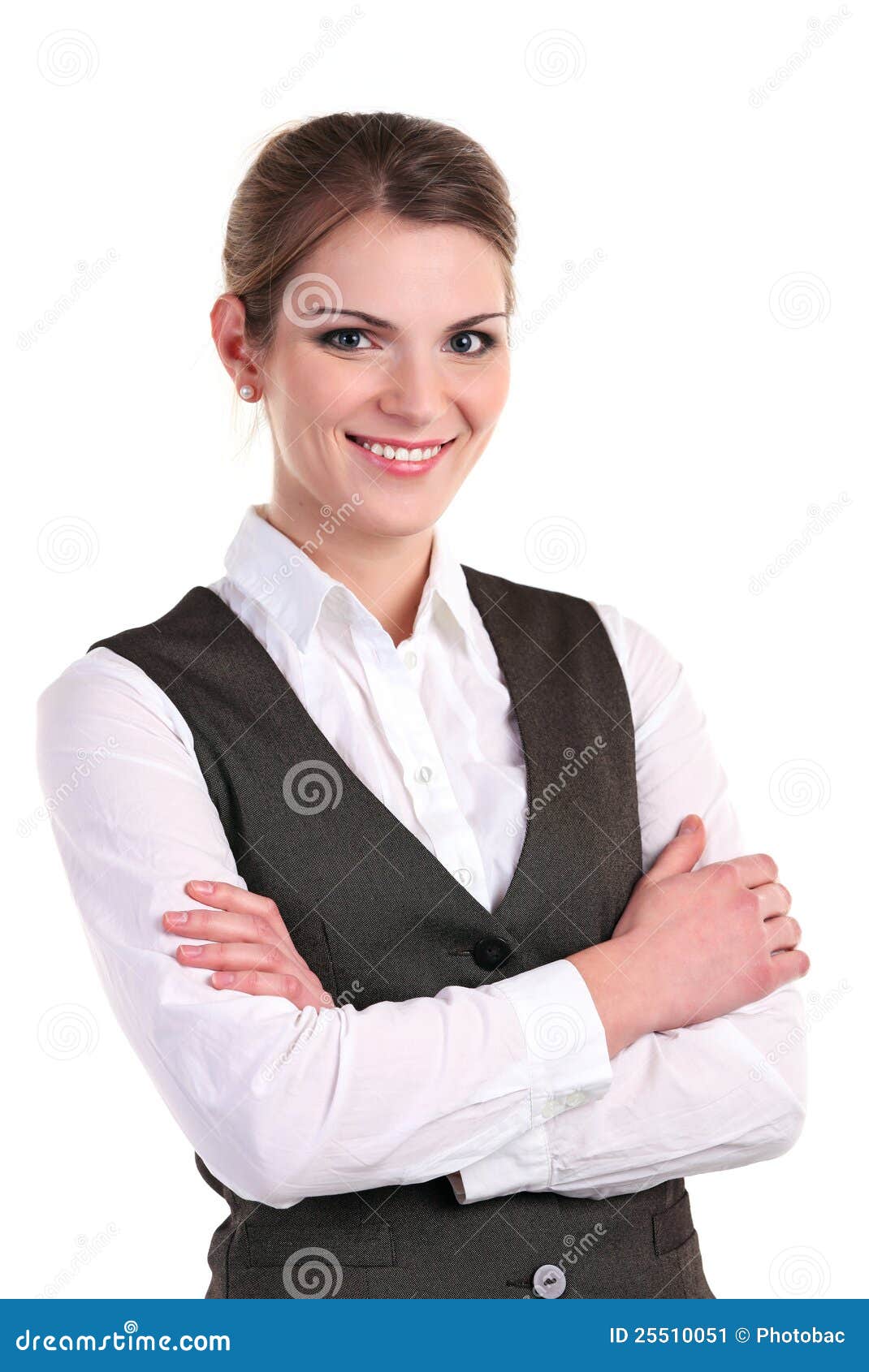 Young Business Woman Smiling Brightly Stock Image - Image of person ...