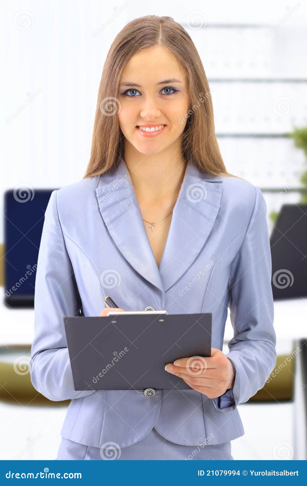 Young Business Woman Taking Stock Photo - Image of lady, cheerful: 21079994