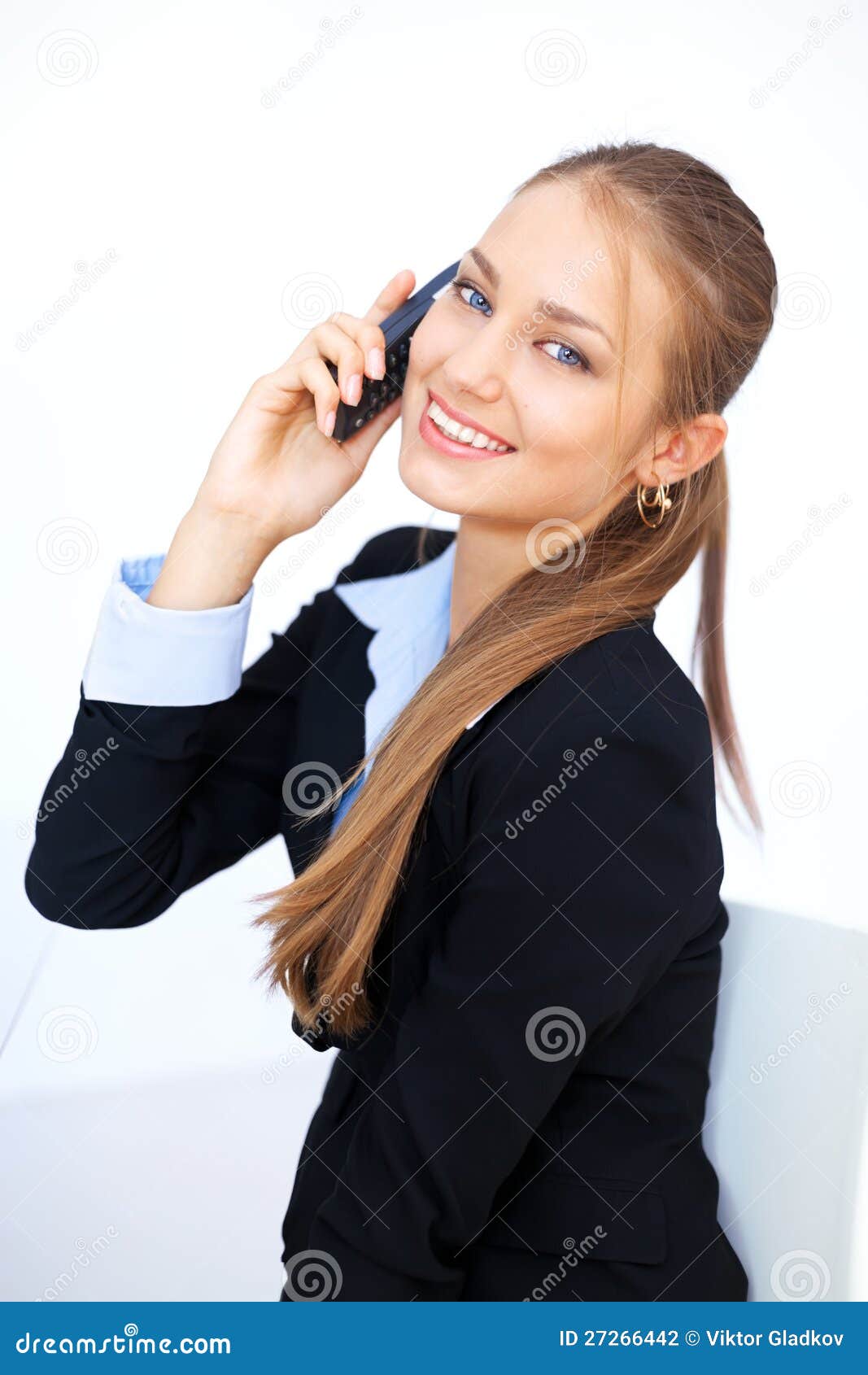 Young Business Woman Talking on the Cell Phone Stock Photo - Image of ...