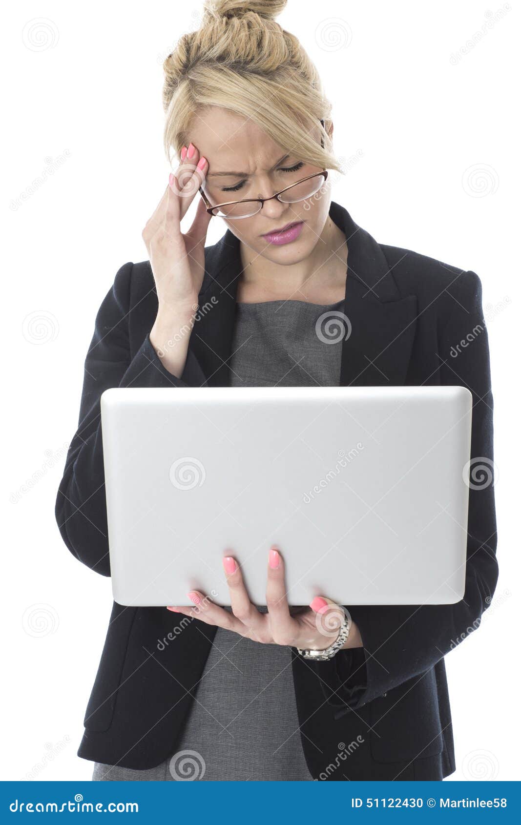 Young Business Woman Using a Laptop Computer Stock Photo - Image of ...