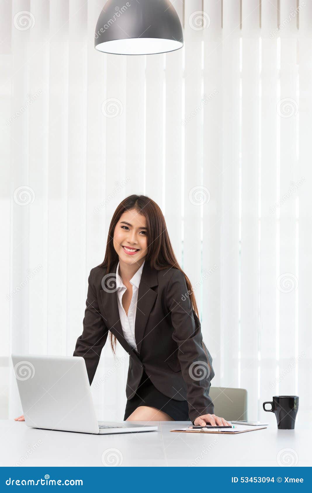Young Business Woman Using Laptop Computer Stock Photo - Image of ...