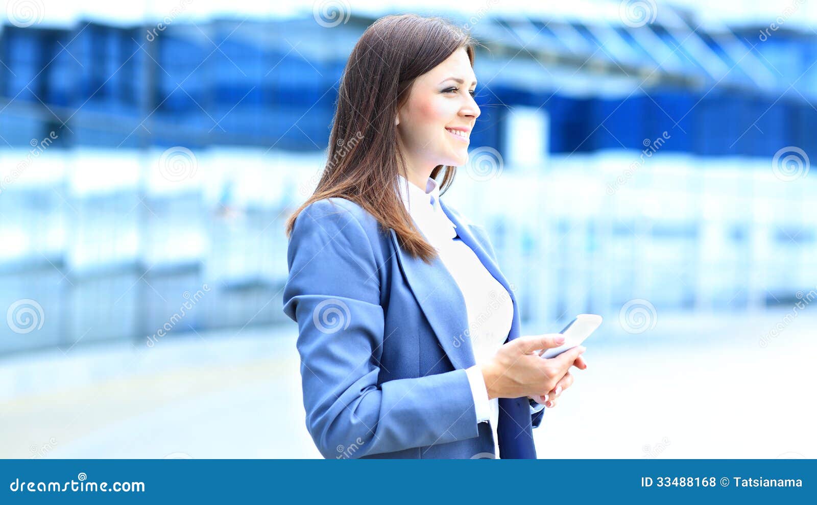 Young Business Woman Using Mobile Phone Stock Photo - Image of ...