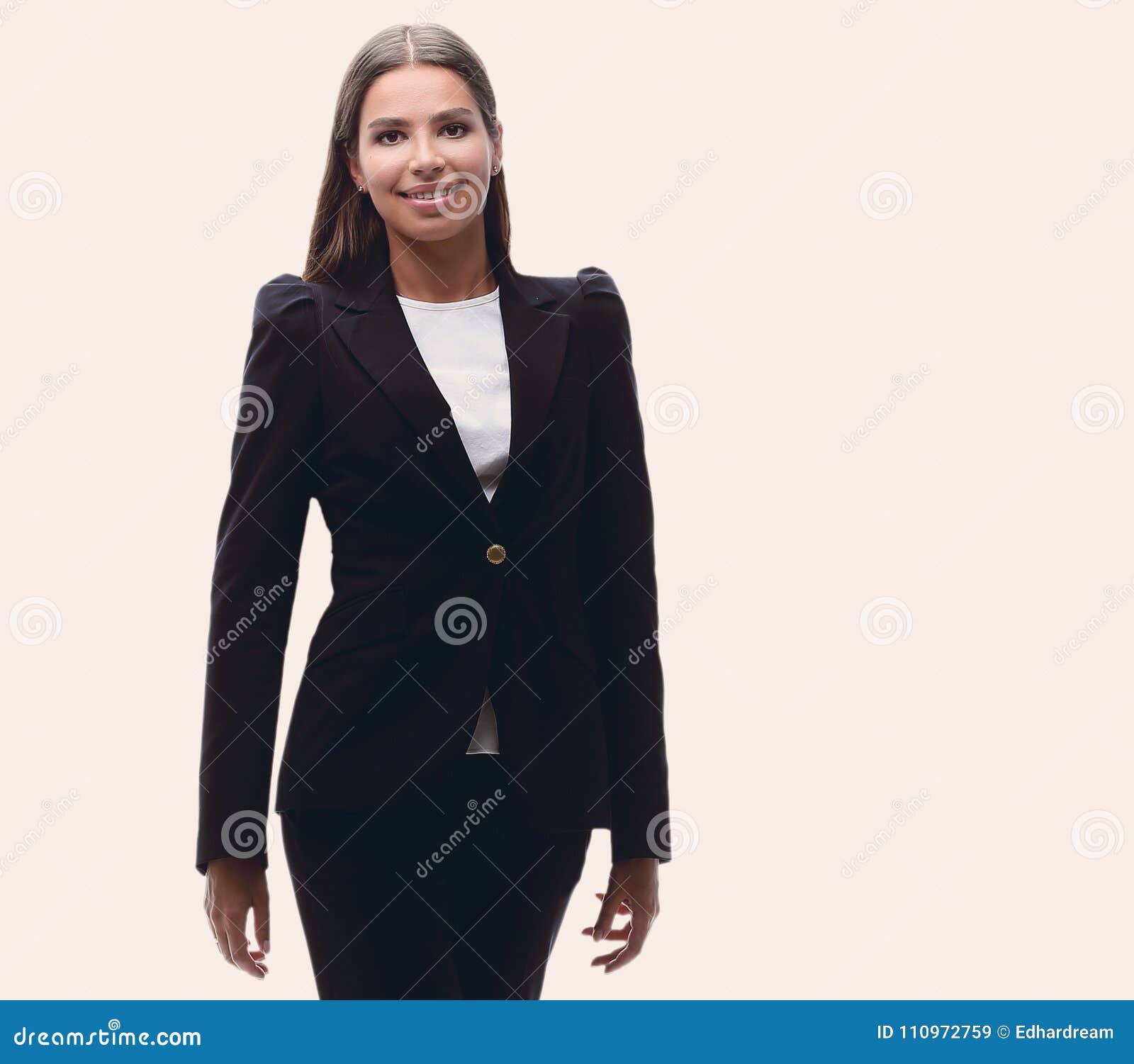 Young Business Woman Walking Forward. Stock Image - Image of beautiful ...