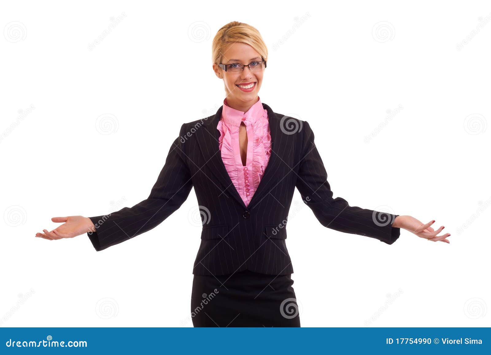 Young Business Woman Welcome Stock Photo - Image of female, human: 17754990