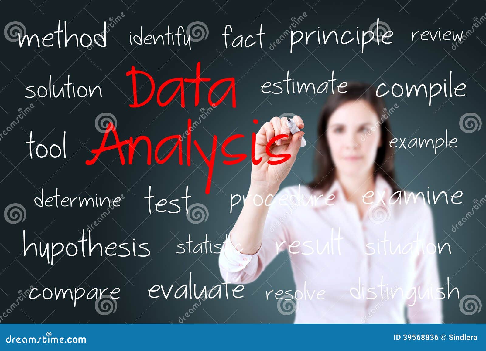 Young Business Woman Writing Data Analysis Concept Stock Photo - Image ...