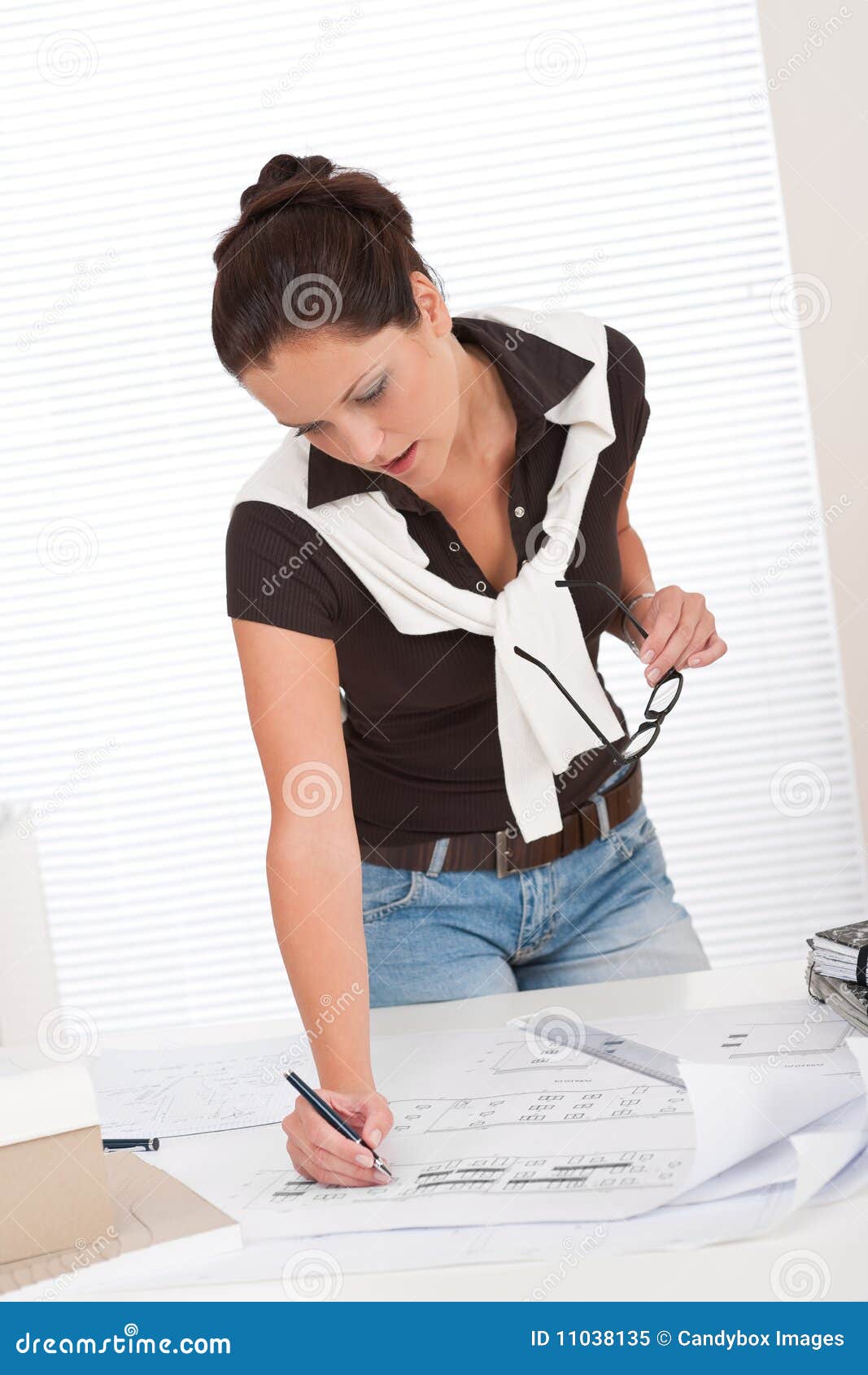Young Business Woman Writing Notes Stock Image - Image of business ...