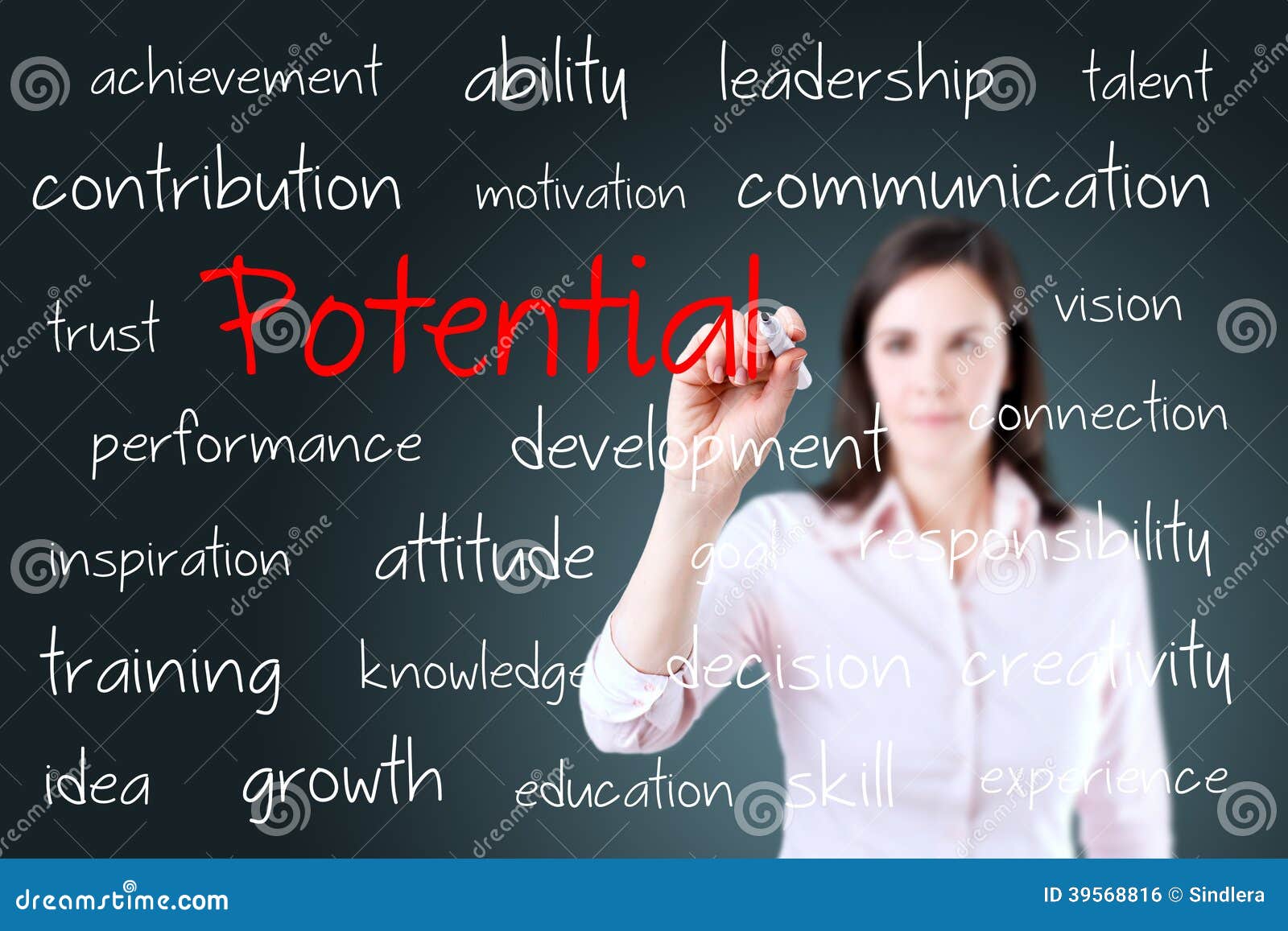 Young Business Woman Writing Potential Concept Stock Photo - Image of ...